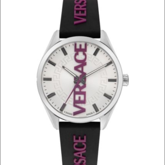 Versace | Accessories | Versace Black And Purple Watch Nib | Poshmark